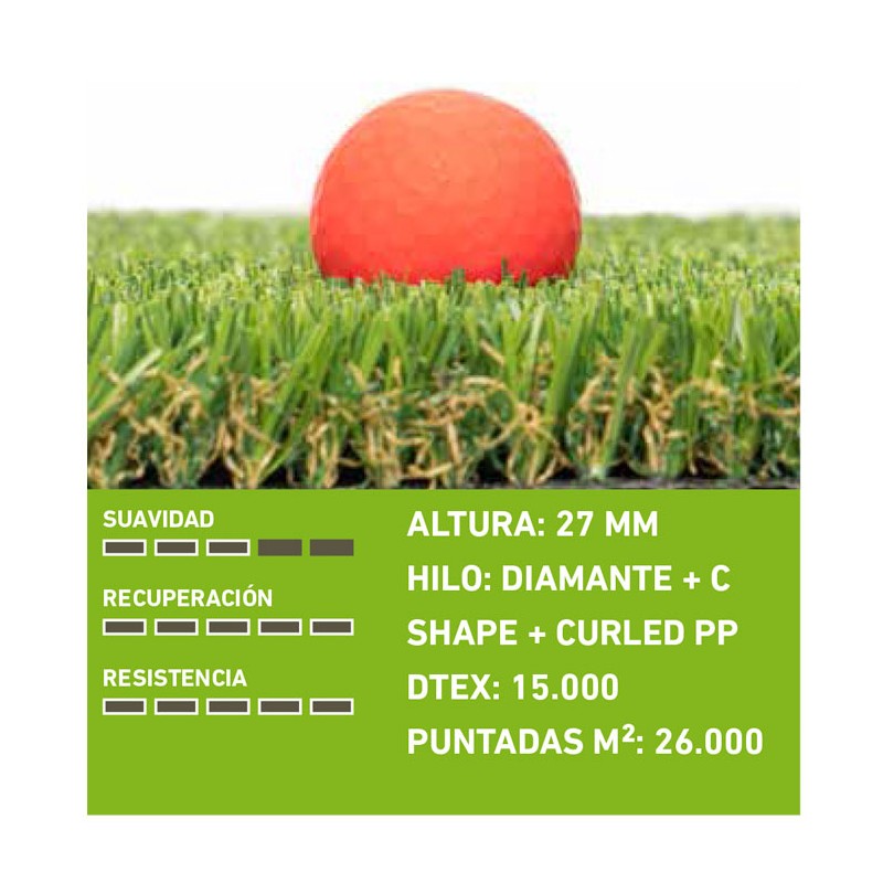 Césped artificial Línea Blanca para césped WRANGLER TT 27 mm | césped ...